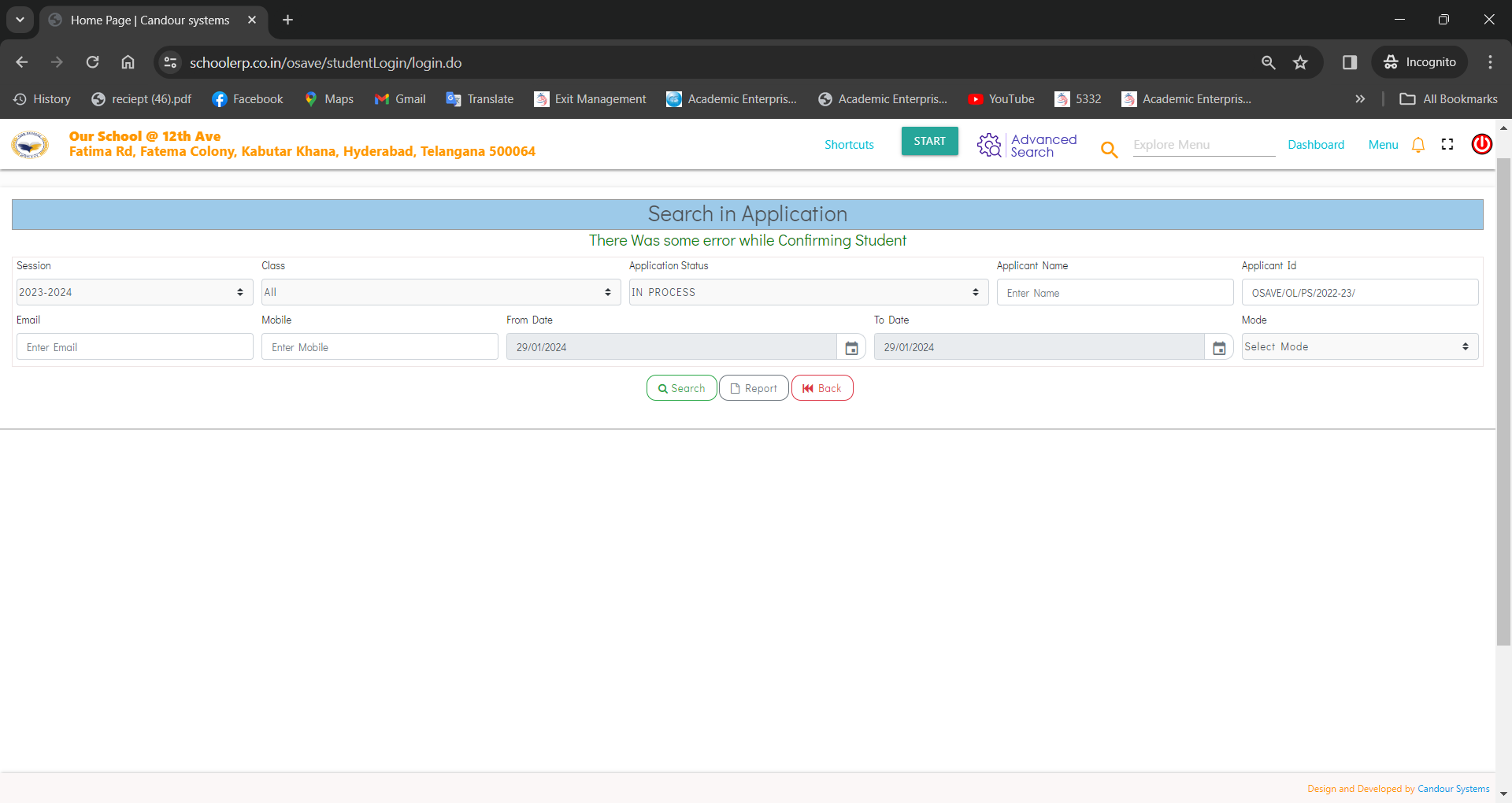 Bug 1092 Error While Submitting The Admission Registration Form Osave Ses Redmine